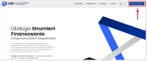 Instrukcja – logowanie do systemu OSF – Obsługa Strumieni Finansowania